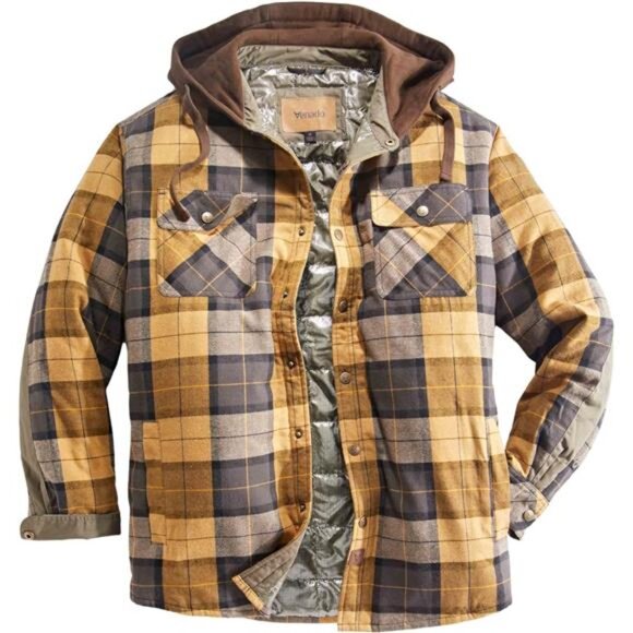 Jackets & Coats | Mens Winter Reflex Quilt Lined Flannel Shirt Jacket ...